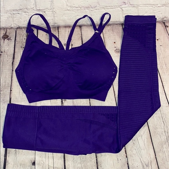 Unlisted | Pants & Jumpsuits | Bright Purple High Waisted Workout Set ...